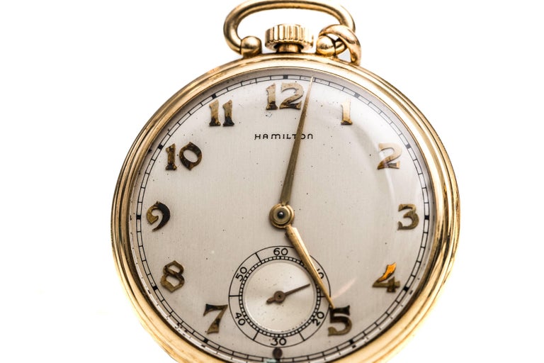 Hamilton Yellow Gold Pocket Watch, 1949 at 1stDibs