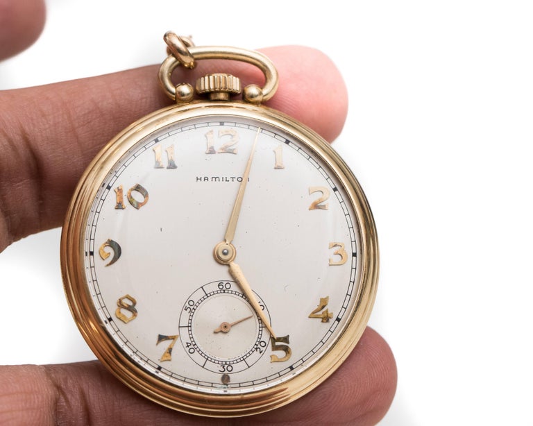 Hamilton Yellow Gold Pocket Watch, 1949 at 1stDibs