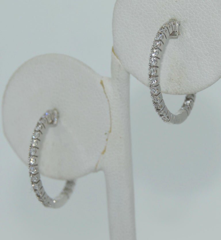 Inside-Out Diamond Hoops 14K For Sale at 1stDibs