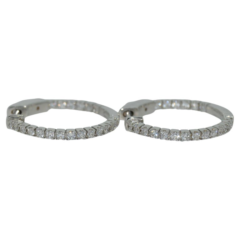 Inside-Out Diamond Hoops 14K For Sale at 1stDibs