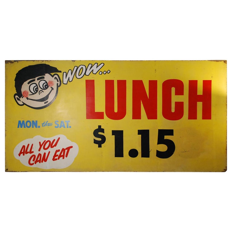 1950 Advertising Sign on Board at 1stDibs