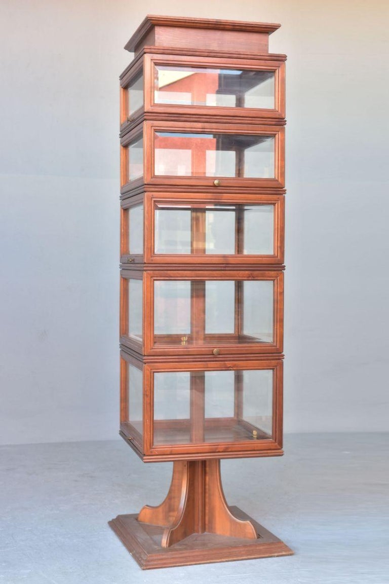 1950 Amazing Revolving Showcase in Cherrywood For Sale at 1stDibs