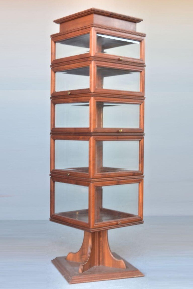 1950 Amazing Revolving Showcase in Cherrywood For Sale at 1stDibs