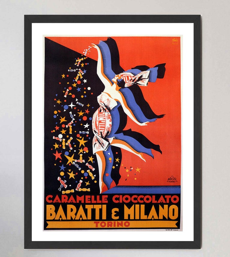 1950 Baratti e Milano Torino Original Vintage Poster For Sale at 1stDibs
