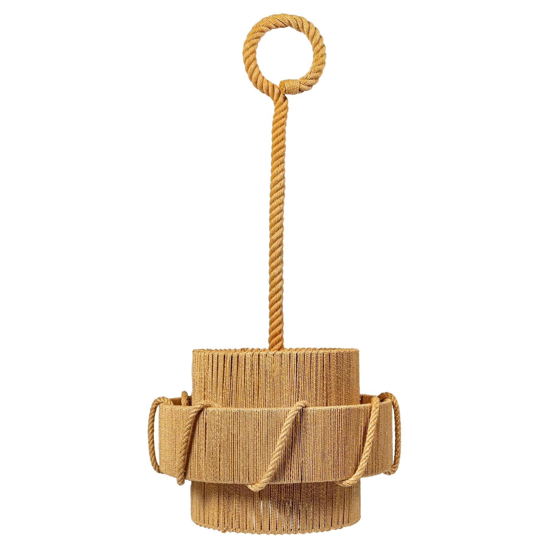 1950 Chandelier in Rope by Audoux Minet at 1stDibs