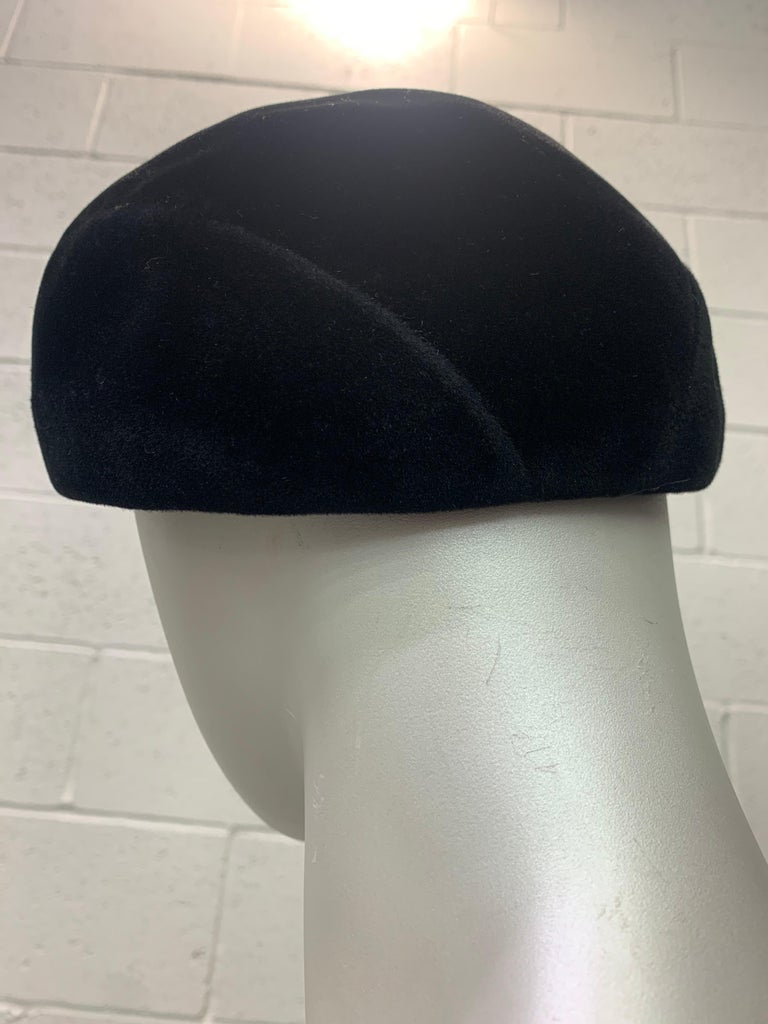 1950 Christian Dior Made In France Fine Black Felt Capulet Hat "New ...