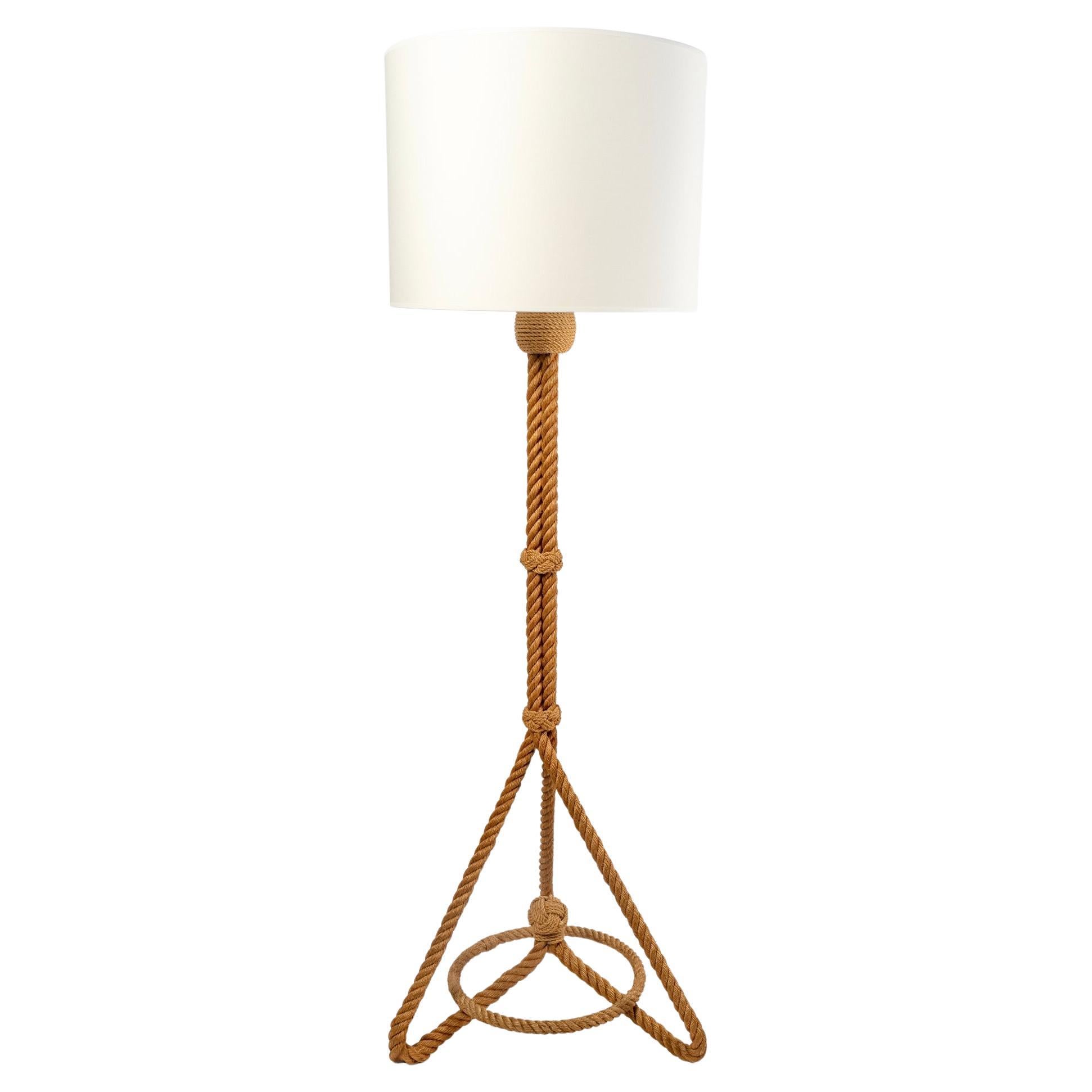 Audoux Minet Four-Legged Rope Floor Lamp, France, 1960s For Sale at 1stDibs