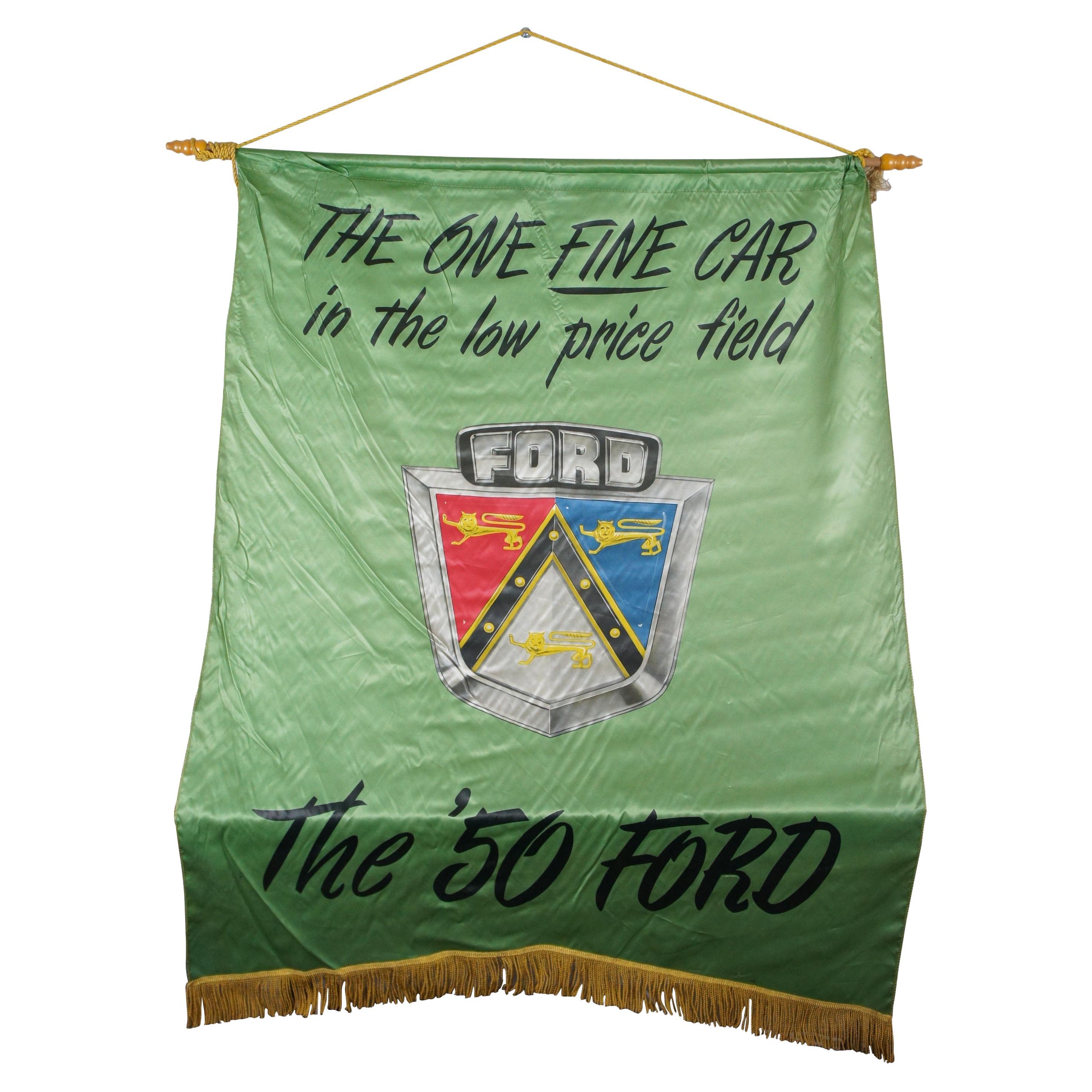 1950 Ford Car Dealership Silk Showroom Advertisement Banner Sign 50 ...