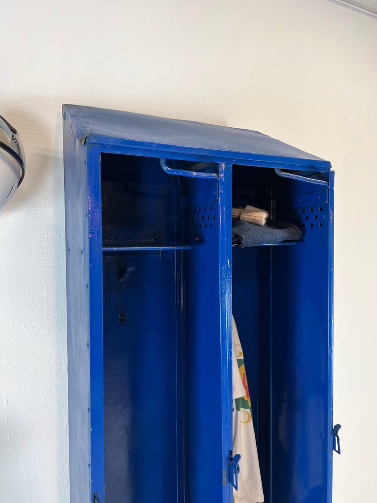 1950' Industrial Metal Locker with Metal Rivets For Sale at 1stDibs