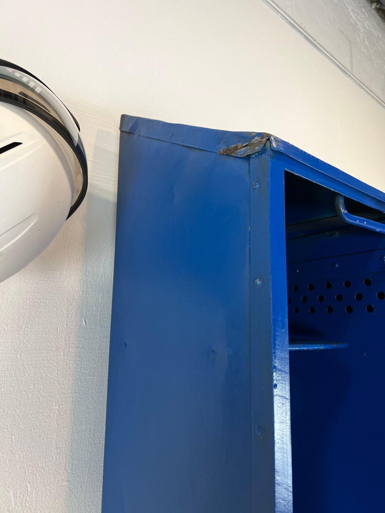 1950' Industrial Metal Locker with Metal Rivets For Sale at 1stDibs