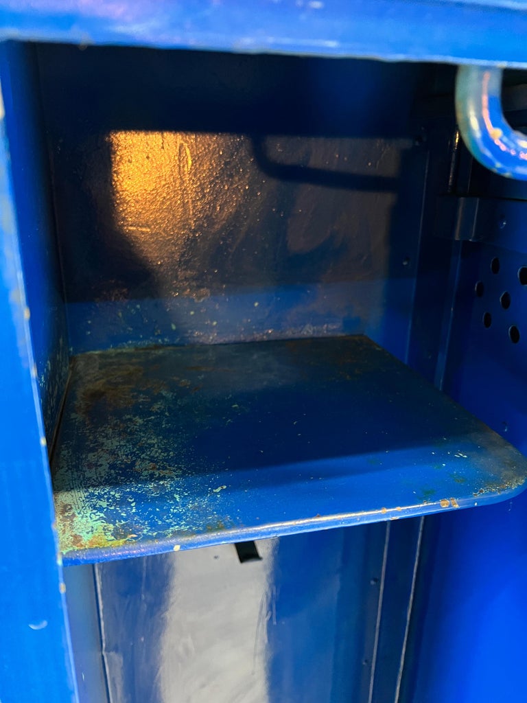 1950' Industrial Metal Locker with Metal Rivets For Sale at 1stDibs