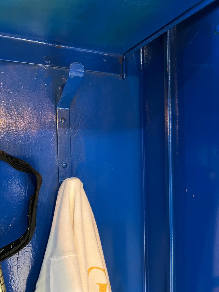 1950' Industrial Metal Locker with Metal Rivets For Sale at 1stDibs