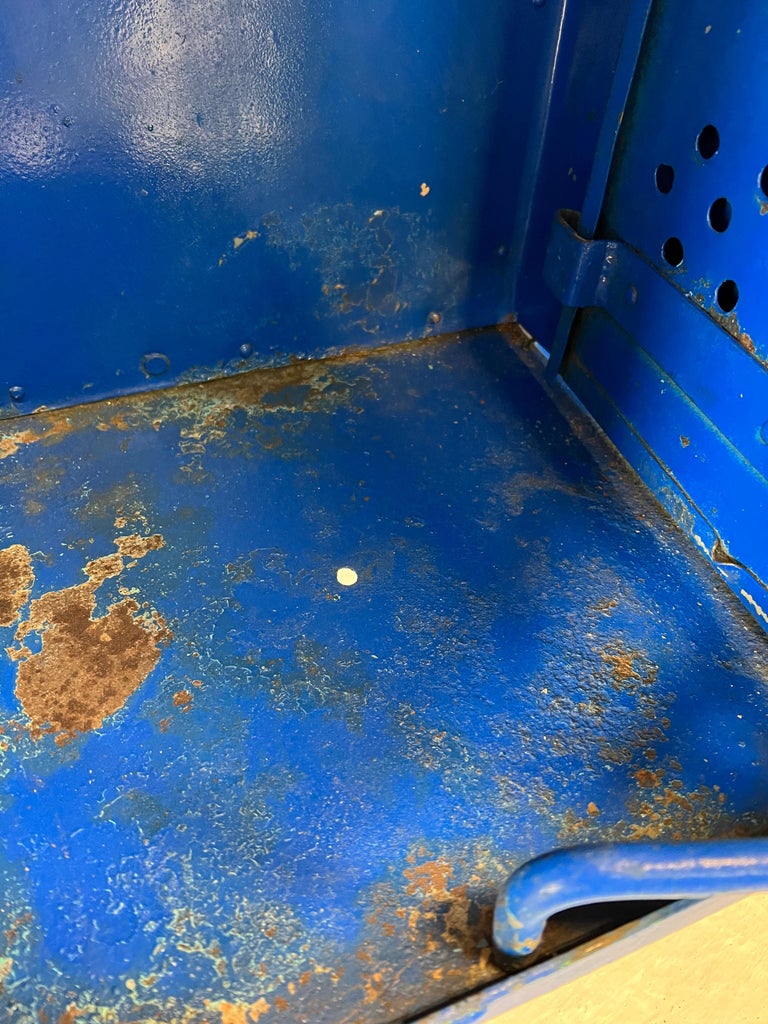 1950' Industrial Metal Locker with Metal Rivets For Sale at 1stDibs