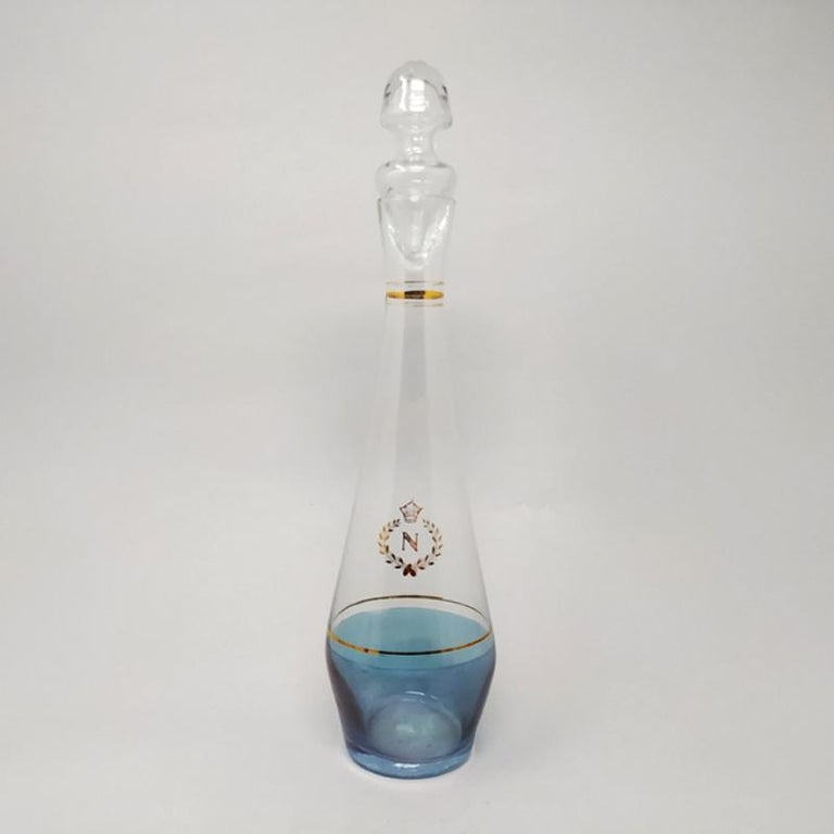 1950 Italian Mid Century Vintage Napoleon Decanter with 6 Glasses For ...
