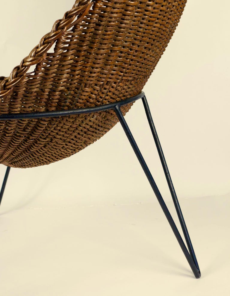1950 Large and Rare Pair of Rattan Armchairs Attributed to Mathieu ...