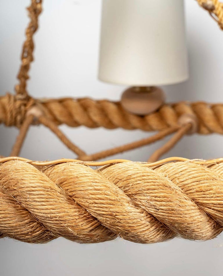 1950 Large Rope Chandelier Adrien Audoux and Frida Minet at 1stDibs