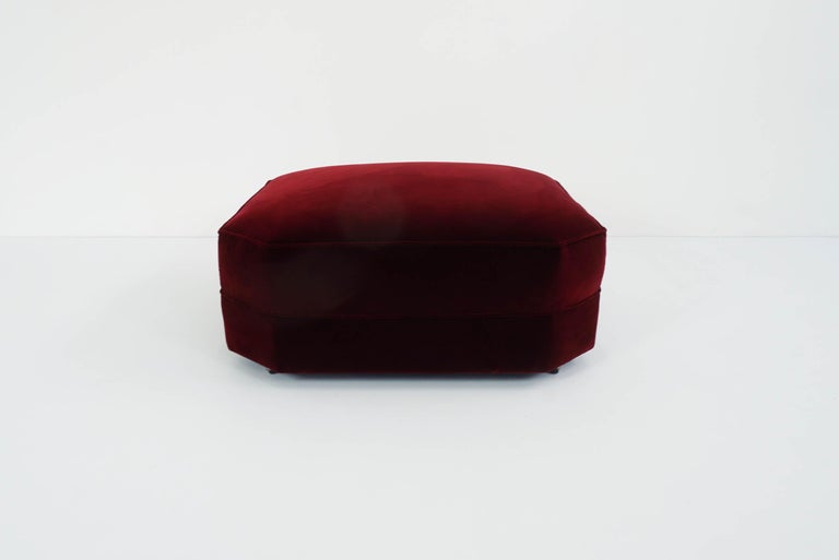 1950 Mid-Century Modern Italian Big Square Pouf Center Seated For Sale ...