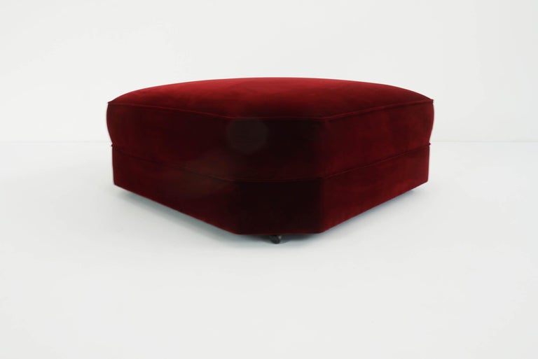 1950 Mid-Century Modern Italian Big Square Pouf Center Seated For Sale ...