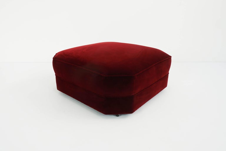 1950 Mid-Century Modern Italian Big Square Pouf Center Seated For Sale ...