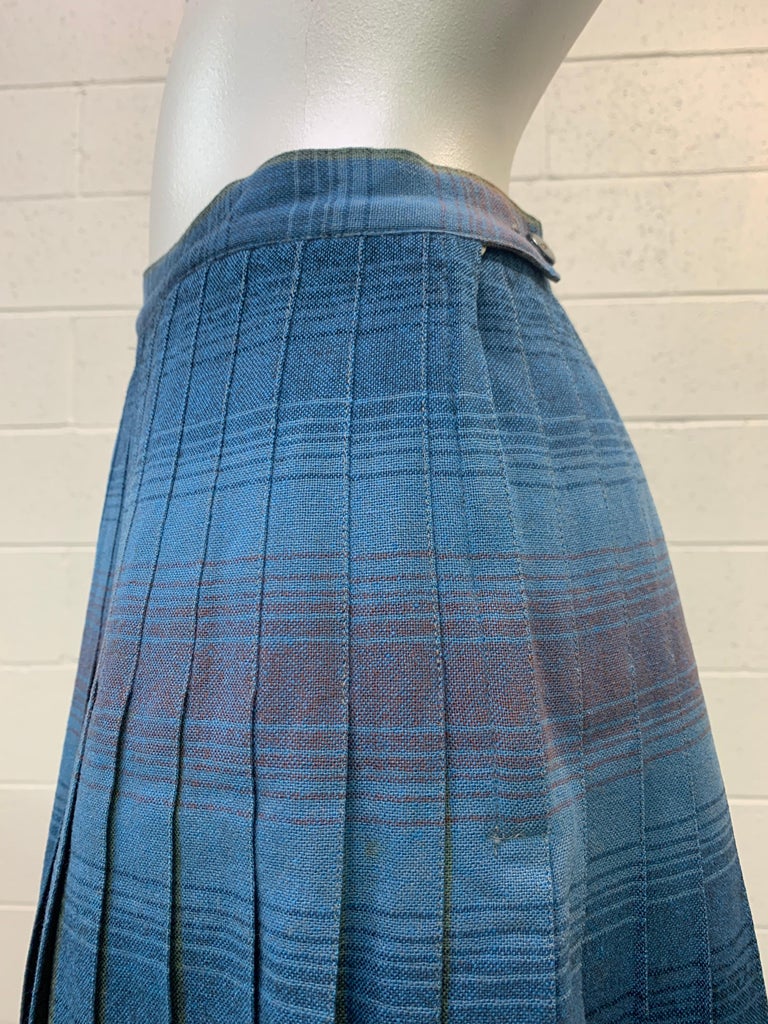 1950 Original Pendleton Wool Shadow Plaid Reversible Pleated Skirt For ...