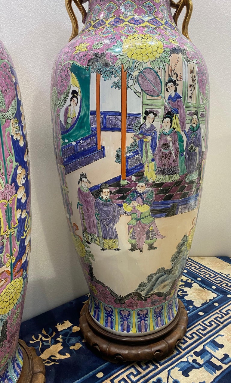 1950 Pair of Republic of China Vases For Sale at 1stDibs