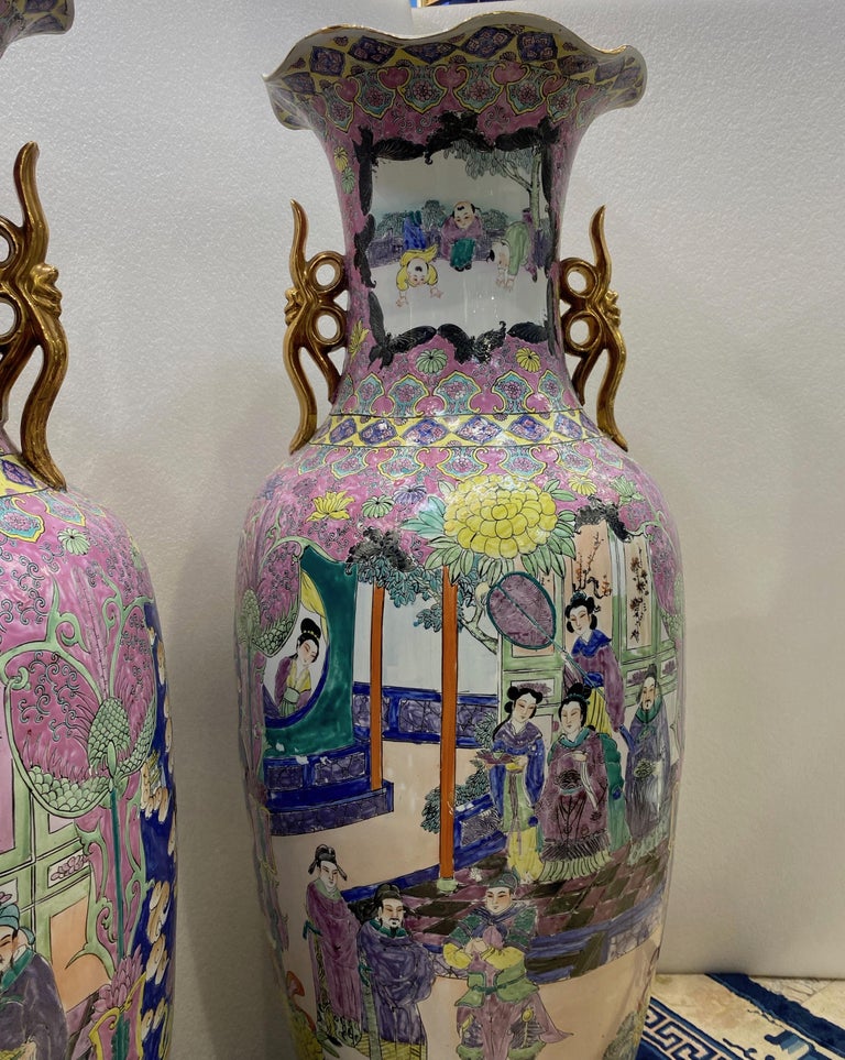 1950 Pair of Republic of China Vases For Sale at 1stDibs