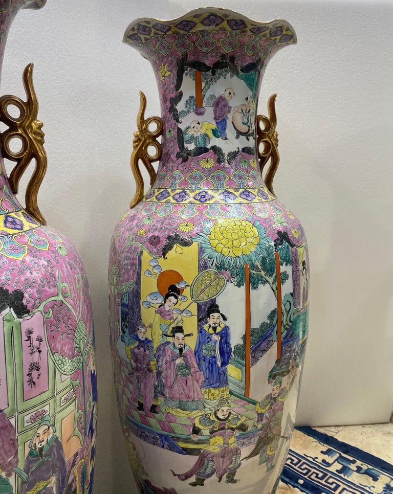1950 Pair of Republic of China Vases For Sale at 1stDibs