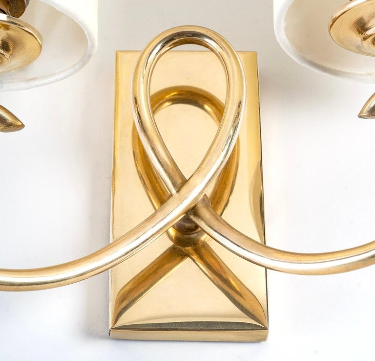 1950 Pair of Sconces with Gilded Brass Loop Maison Honoré For Sale at ...
