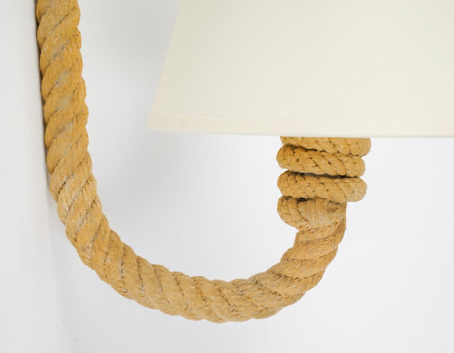 1950 Pair of Audoux Minet rope sconces For Sale at 1stDibs