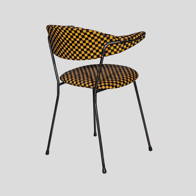 1950 Side / Desk Chair Black Metal Structure Design Attributed to ...