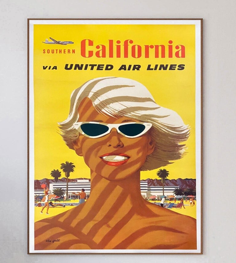 1950 United Airlines - Southern California Original Vintage Poster For ...