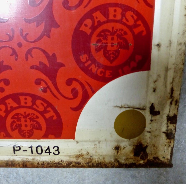 1950 Vintage Pabst Blue Ribbon Metal Sign at 1stDibs | vintage pabst ...