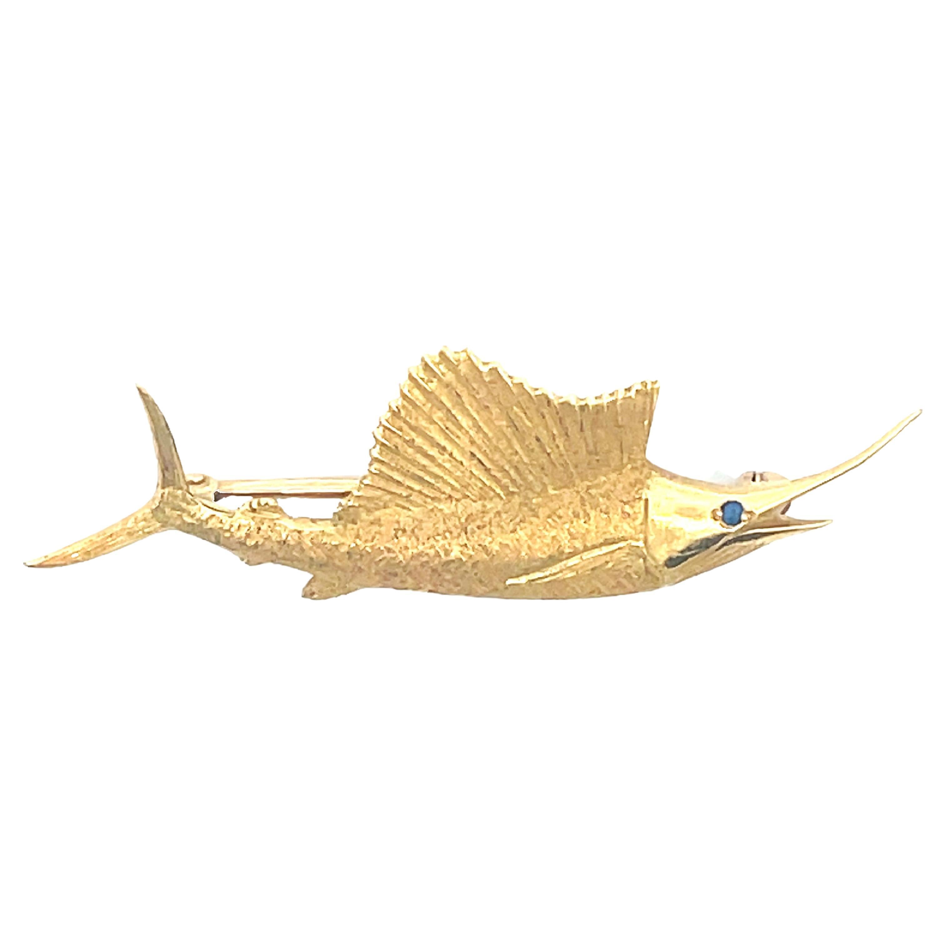 Mid-Century Modern 18K Gold and Platinum Turquoise Diamond Sapphire ...