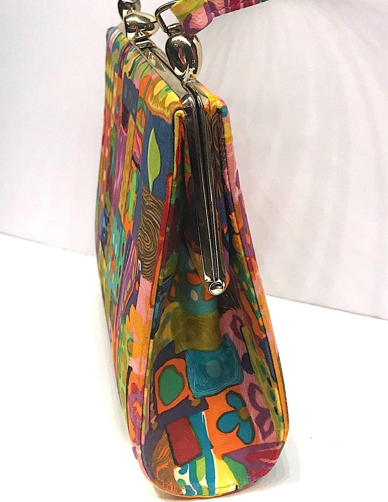 1950s / 1960s Bright Abstract Pattern Handbag at 1stDibs