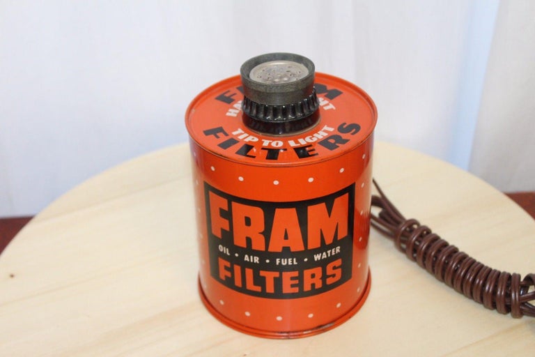 1950s-1960s Fram Oil Filter Cigarette Lighter, Ashtray and Coin Bank ...