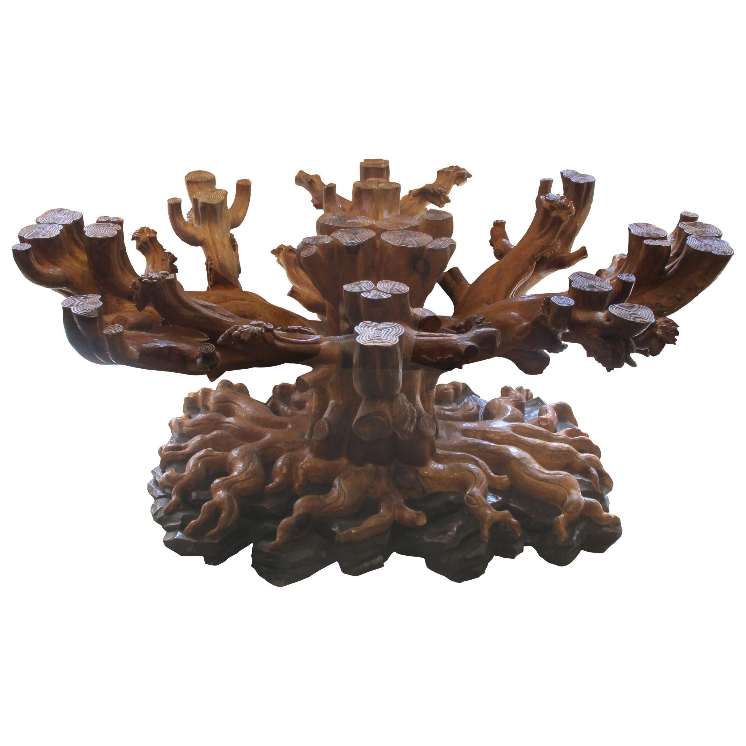 1950s/60s Italian Hand-Carved Tree Shaped Large Dining/Centre Table ...
