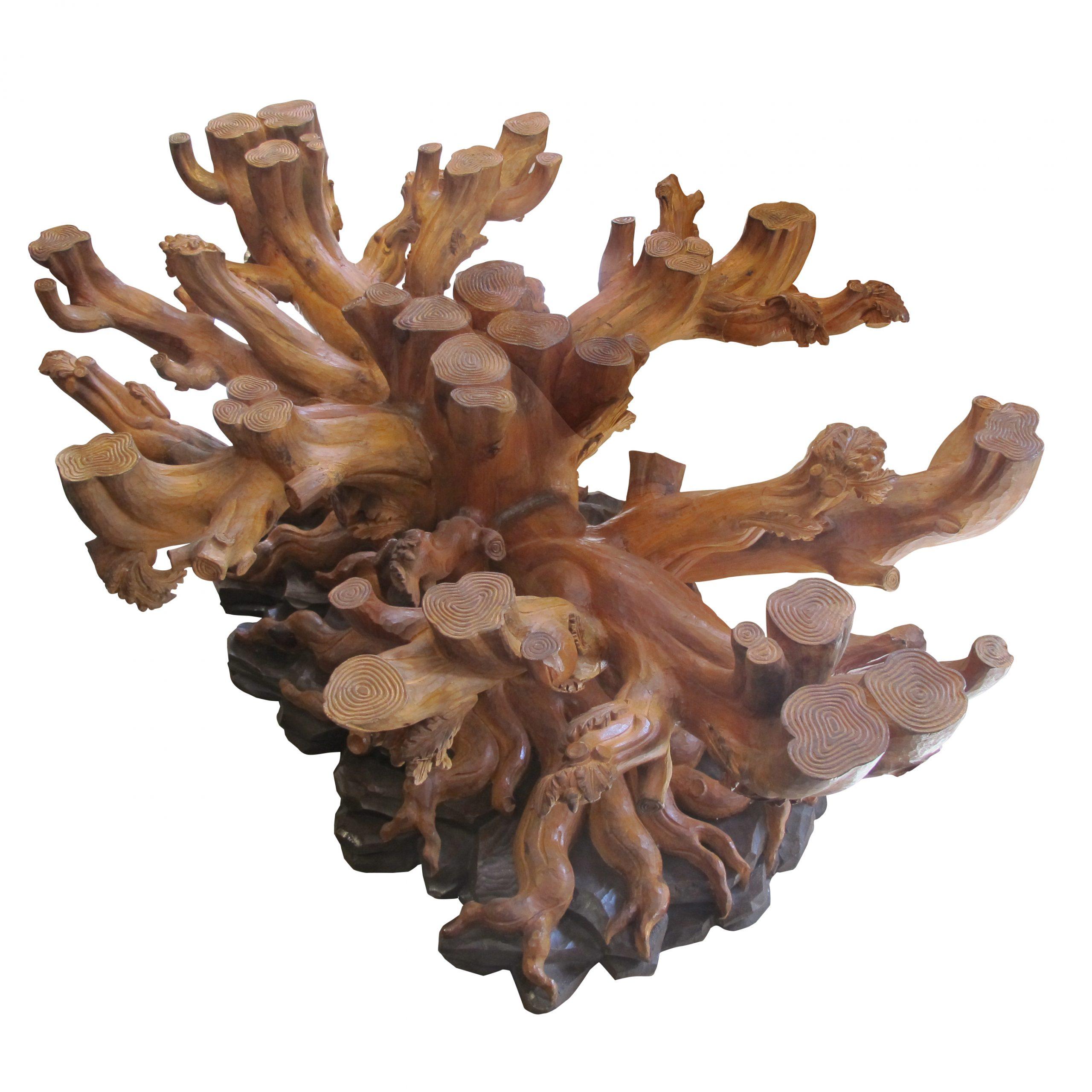 1950s/60s Italian Hand-Carved Tree Shaped Large Dining/Centre Table ...