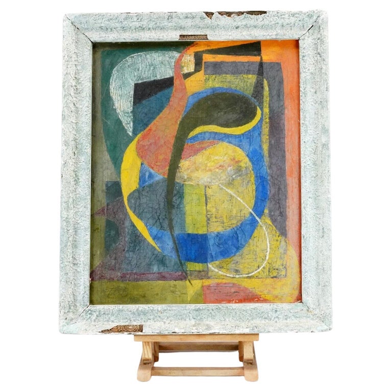 1950s Abstract Expressionist Oil On Canvas Painting For Sale at 1stDibs