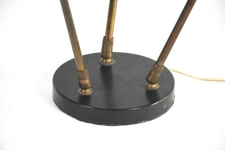 1950s Adjustable Multi Colored Fiberglass and Brass Three Lamp Head ...