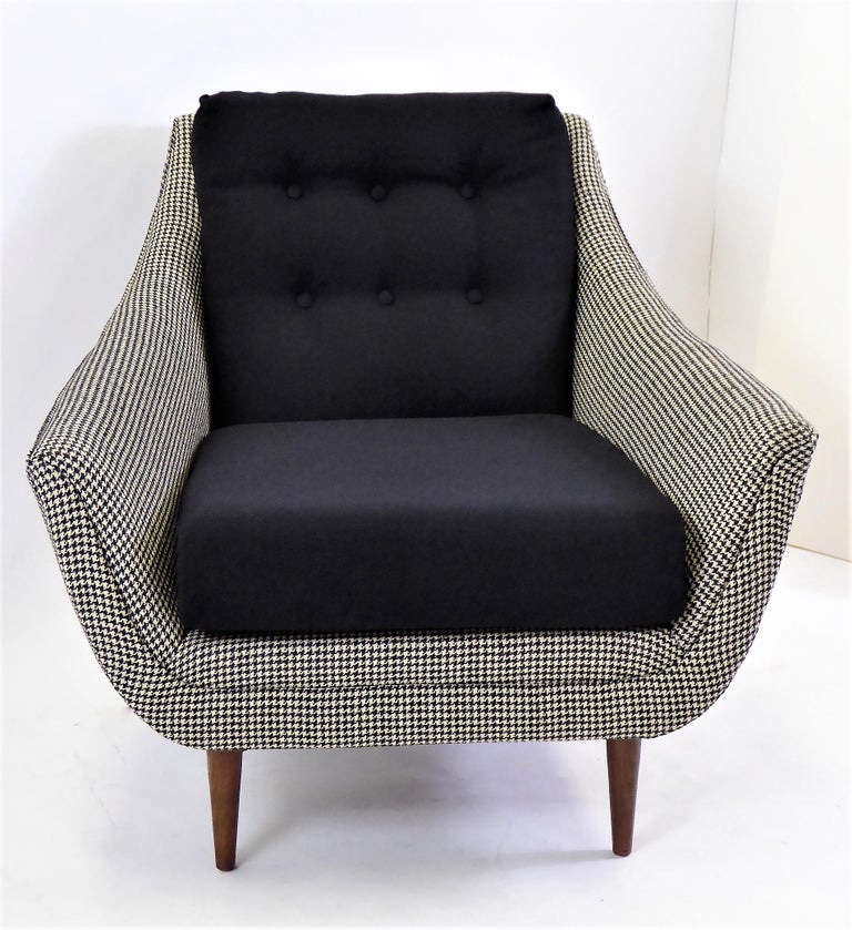 1950s Adrian Pearsall Lounge Armchair in Houndstooth at 1stDibs