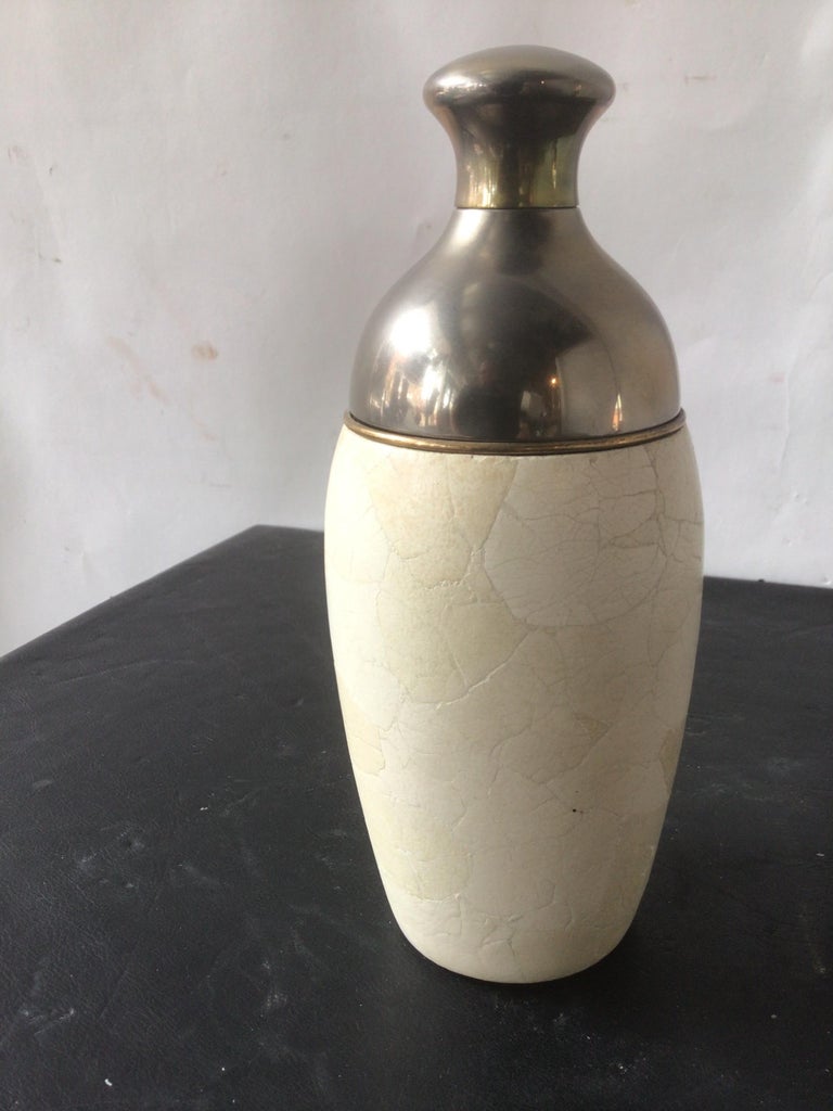 1950s Aldo Tura Goatskin Ice Bucket and Cocktail Shaker For Sale at 1stDibs