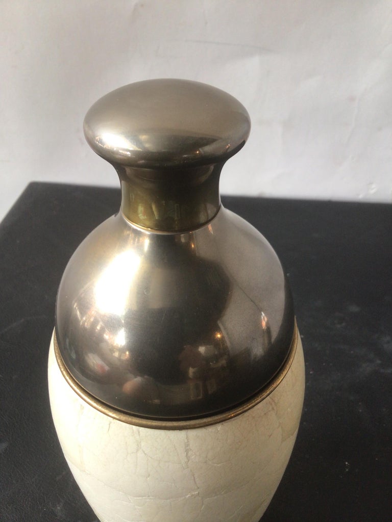 1950s Aldo Tura Goatskin Ice Bucket and Cocktail Shaker For Sale at 1stDibs