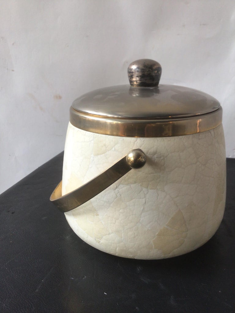 1950s Aldo Tura Goatskin Ice Bucket and Cocktail Shaker For Sale at 1stDibs