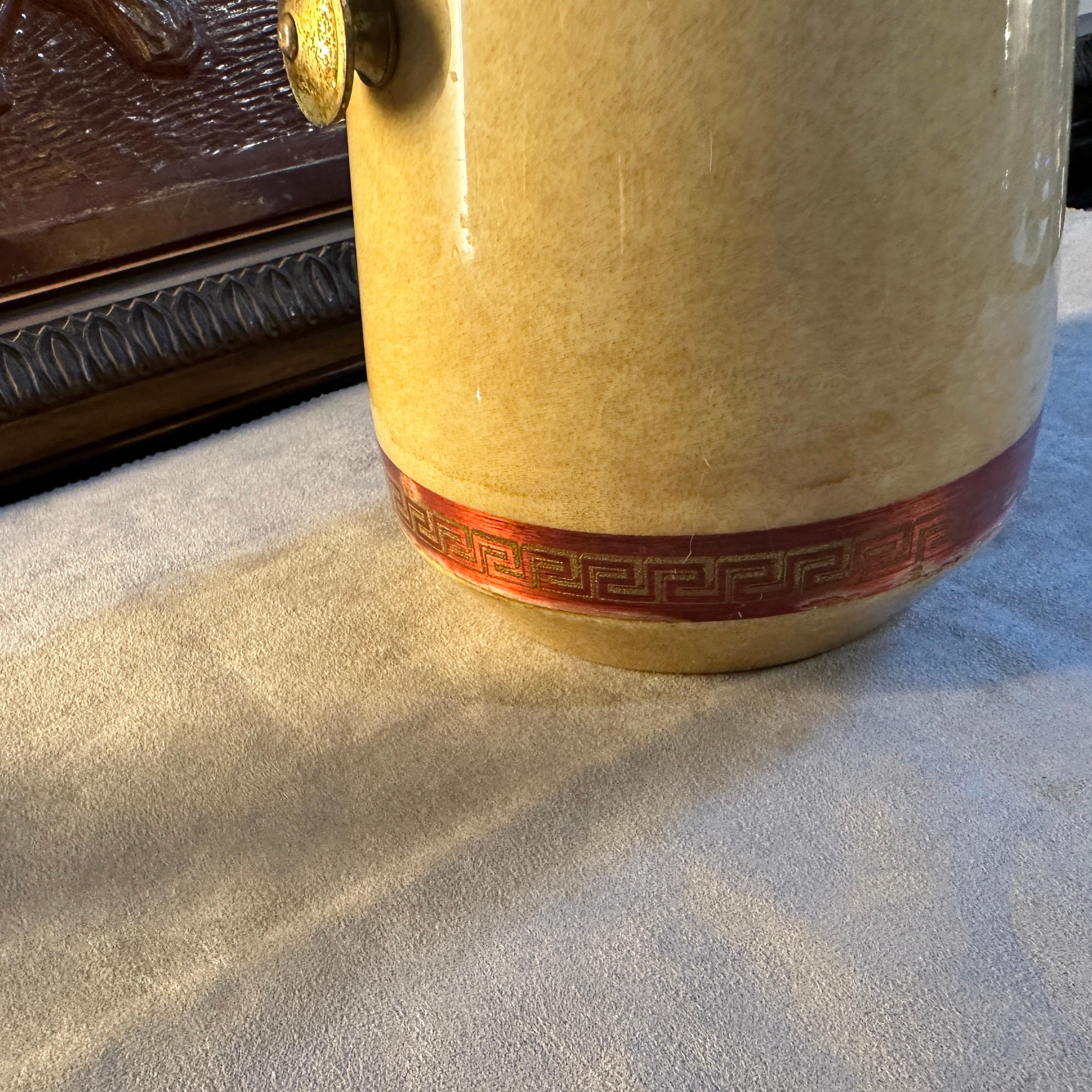 1950s Aldo Tura Mid-Century Modern Brass and Amber Goatskin Ice Bucket ...