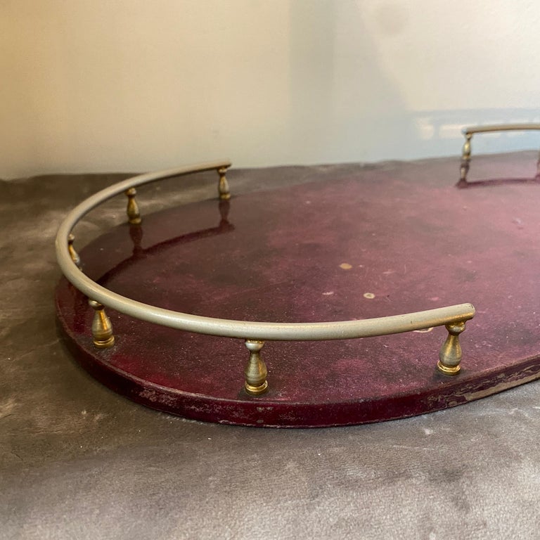 1950s Aldo Tura Mid-Century Modern Purple Goatskin Oval Gallery Tray at ...