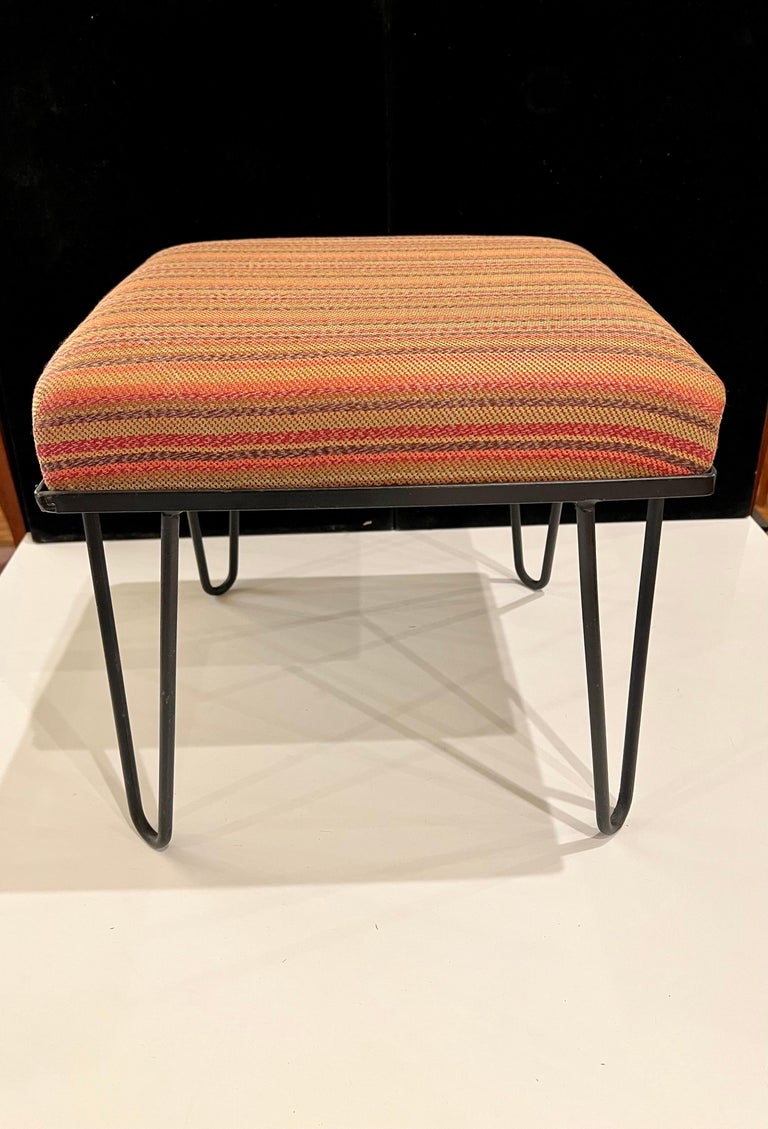 1950's American Mid-Century Modern Atomic Age Hairpin Legs Stool at 1stDibs
