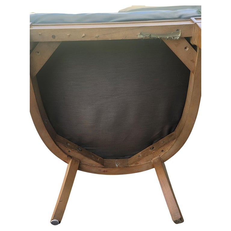 1950s American of Martinsville Walnut Cane Slipper Lounge Chairs, a ...