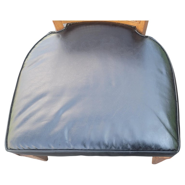 1950s American of Martinsville Walnut Cane Slipper Lounge Chairs, a ...