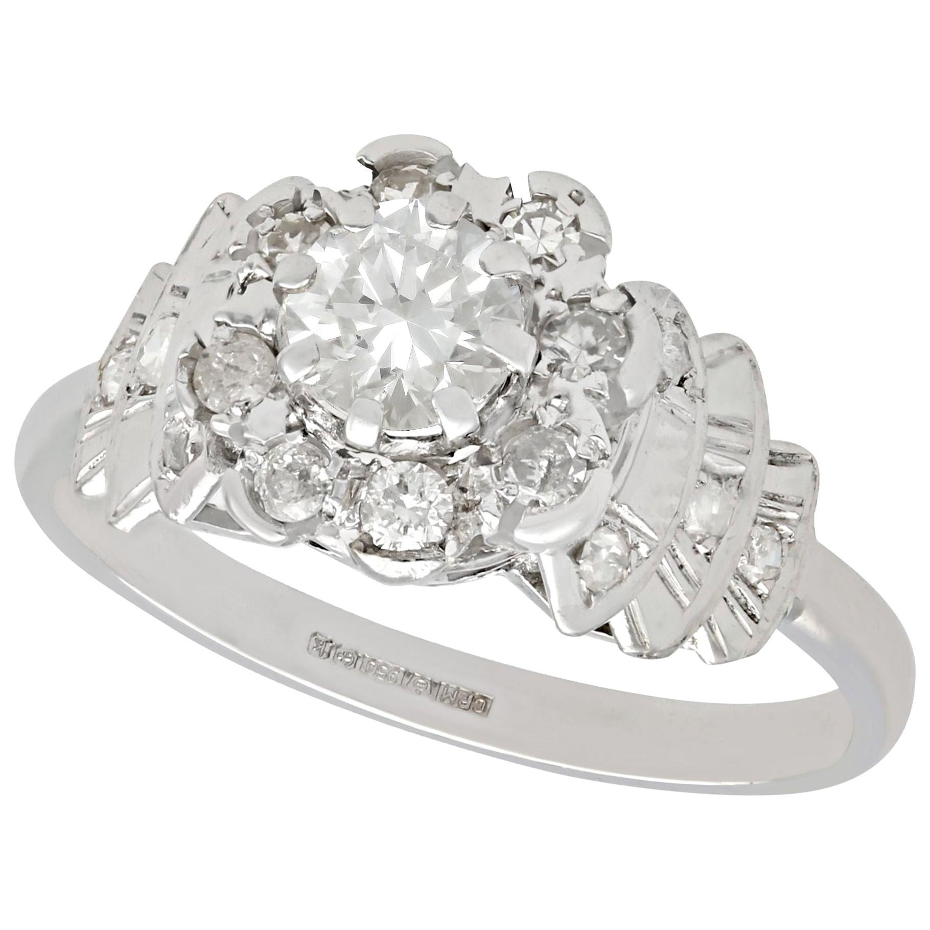 1.37 Carat Diamond and Platinum Cocktail Ring For Sale at 1stDibs