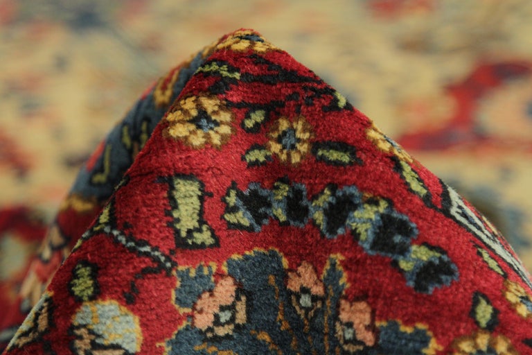 1950s Antique Persian Tabriz Rug with Lush ‘Herati’ Patterns in Red and ...